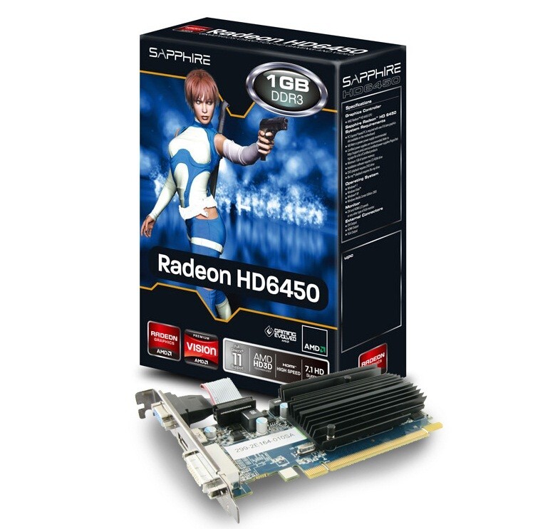 Placa Video Sapphire AMD Radeon HD 6450 1GB GDDR3 64bit PCI-E x16 2.0 HDMI DVI VGA 11190-02-20G ...
