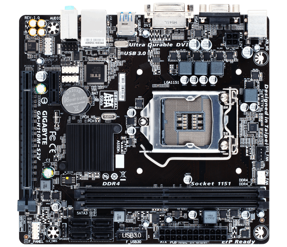 Placa de baza Gigabyte GA-H110M-S2V Socket 1151 Intel H110 2x DDR4 VGA DVI mATX - Bocris