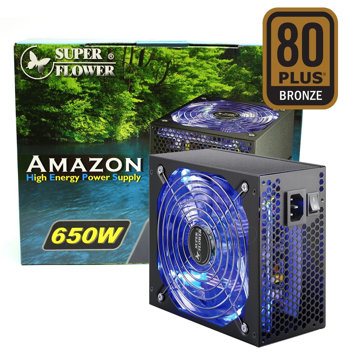 Sursa Super Flower Amazon 650W 4x PCI-E 6x SATA 8x Molex 1x Floppy PFC ...